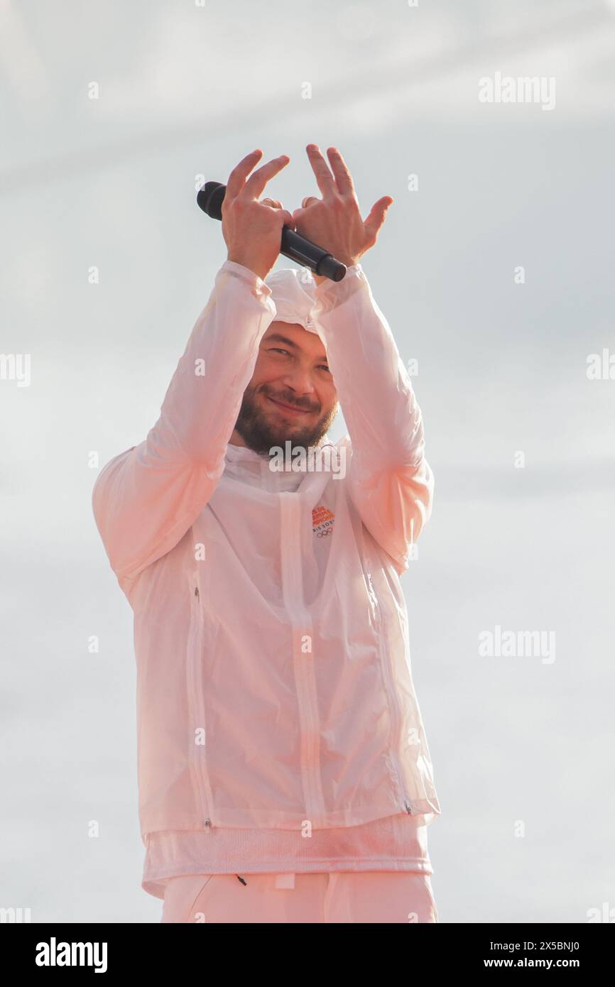 French rapper Julien Mari aka Jul lights the Olympic and Paralympic ...