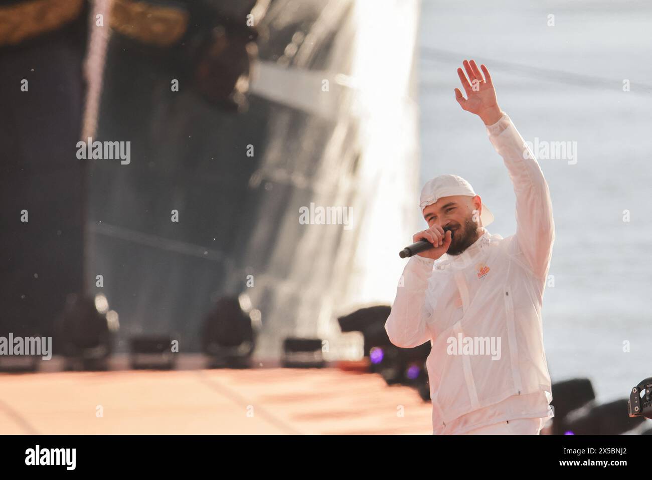 French rapper Julien Mari aka Jul lights the Olympic and Paralympic ...