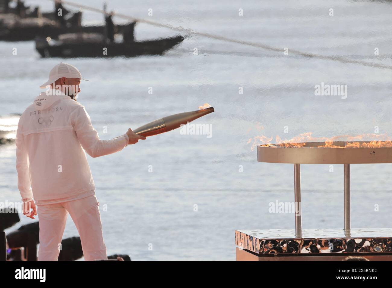 French rapper Julien Mari aka Jul lights the Olympic and Paralympic ...