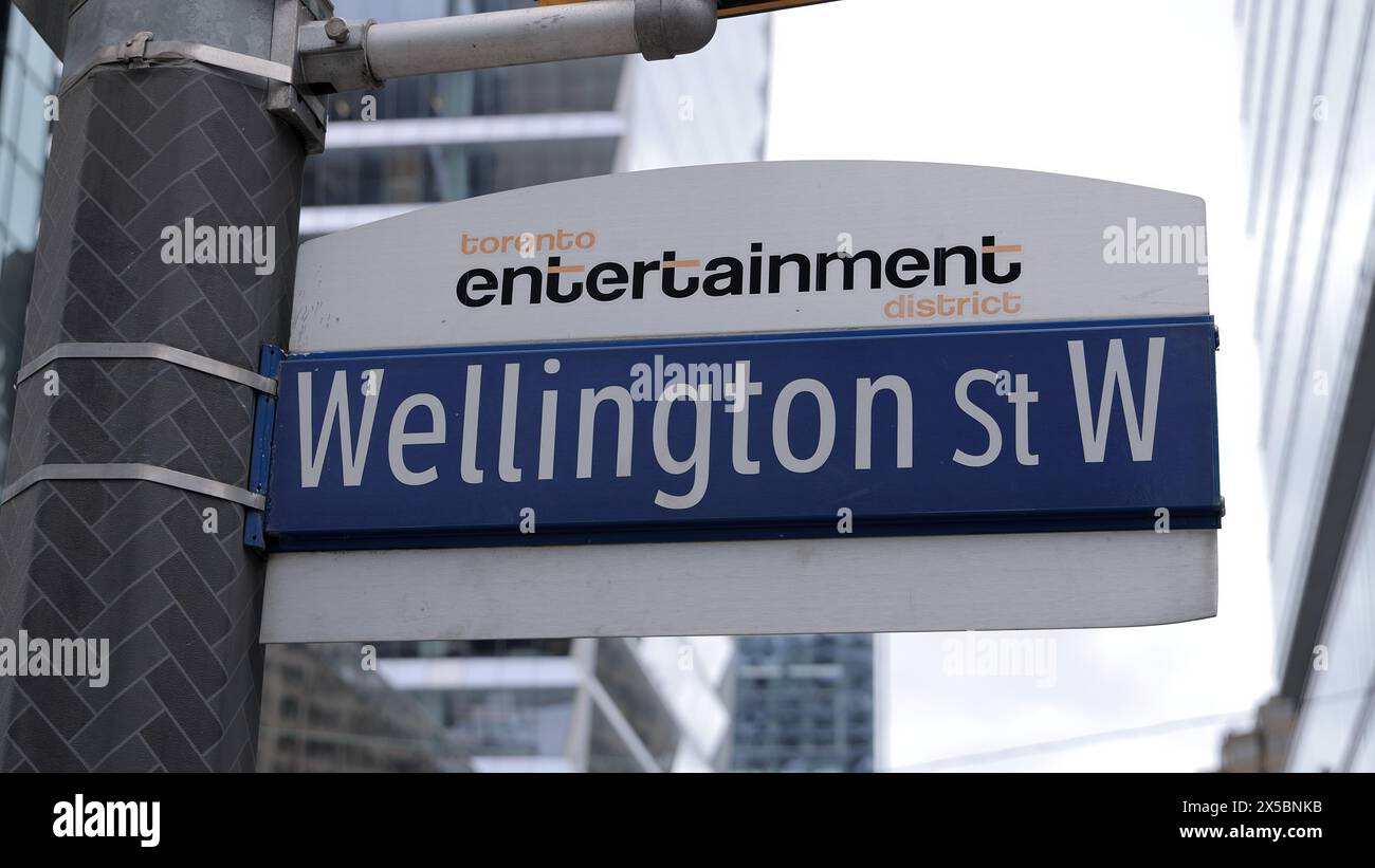 Street sign Wellington Street in Toronto Canada - TORONTO, CANADA ...