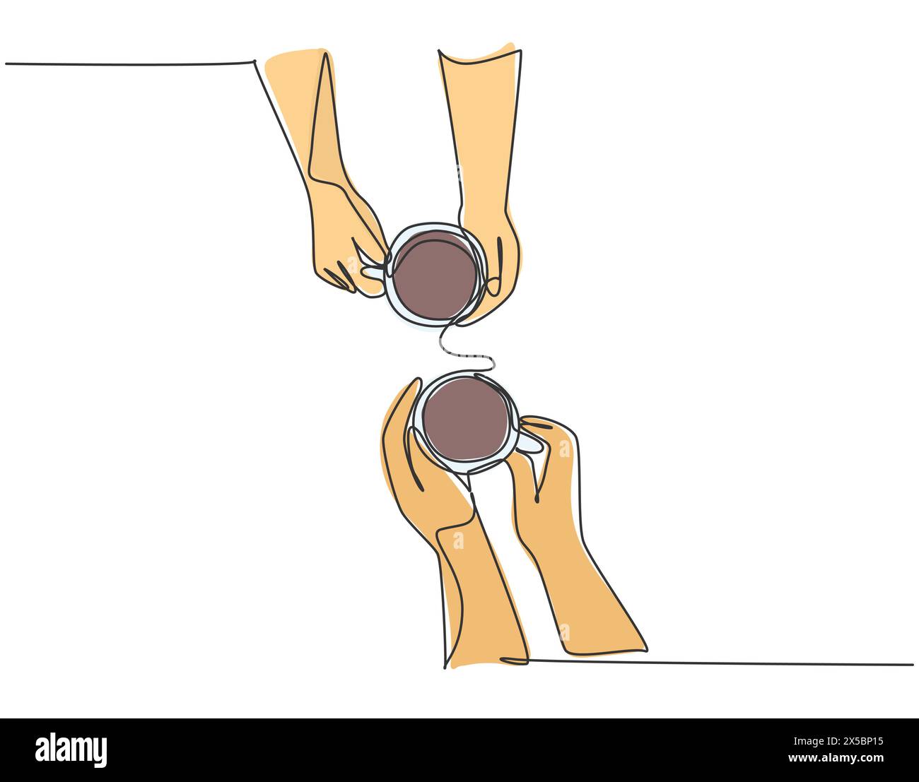 Single continuous line drawing of young male and female couple enjoying ...