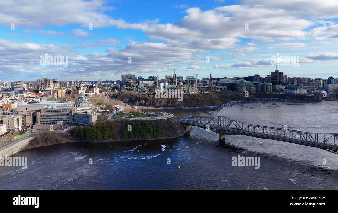 Aerial view over the skyline of Ottawa the capital of Canada - OTTAWA ...