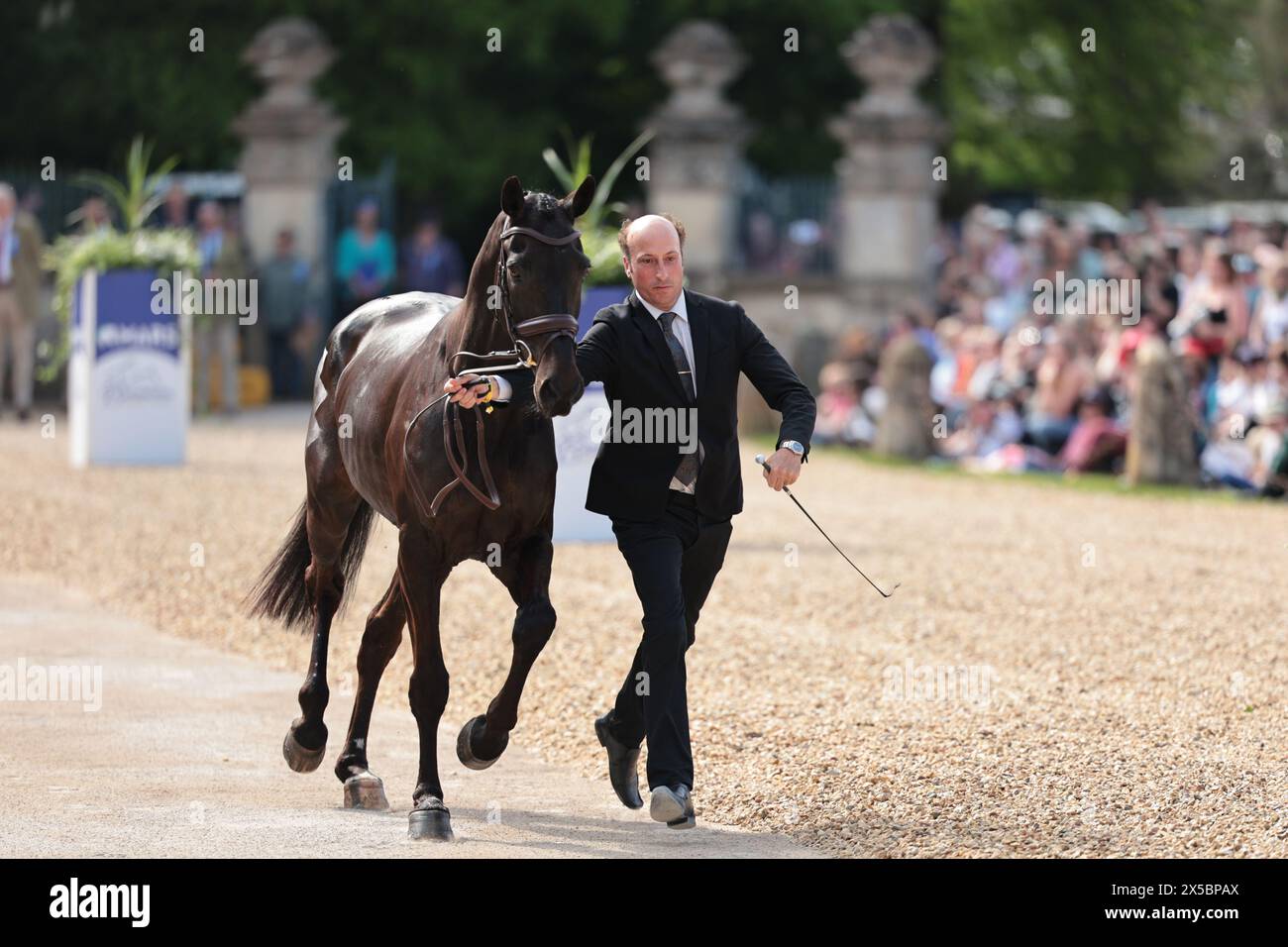 Tim Price of New Zealand with Vitali during the first horse inspection ...