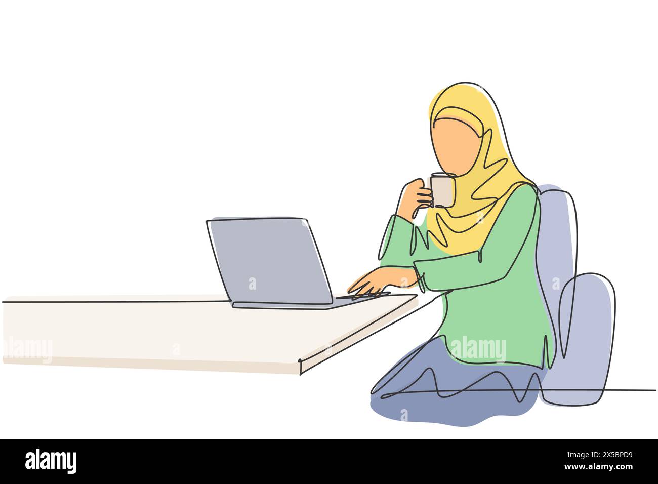 Saudi woman laptop Stock Vector Images - Alamy