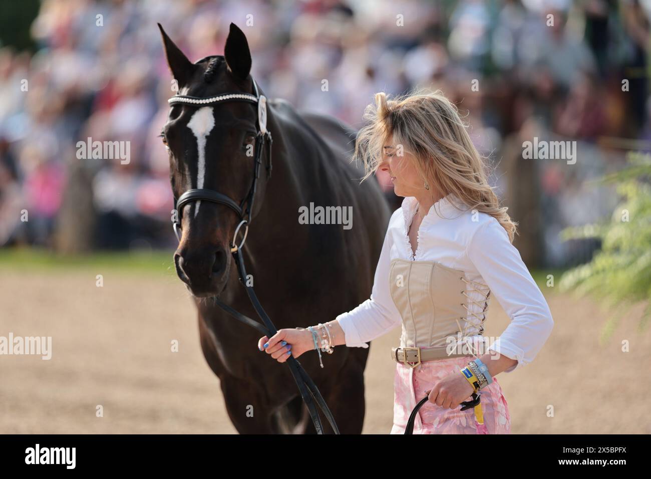 Helen Bates of Great Britain with Carpe Diem during the first horse ...