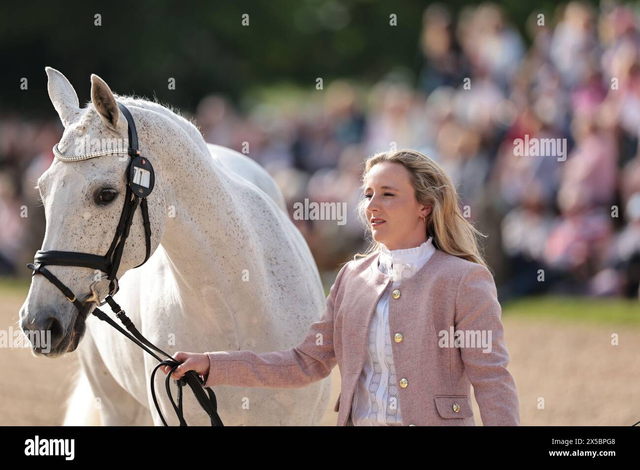 Libby Seed of Great Britain with Heartbreaker Star Quality during the first horse inspection at ...