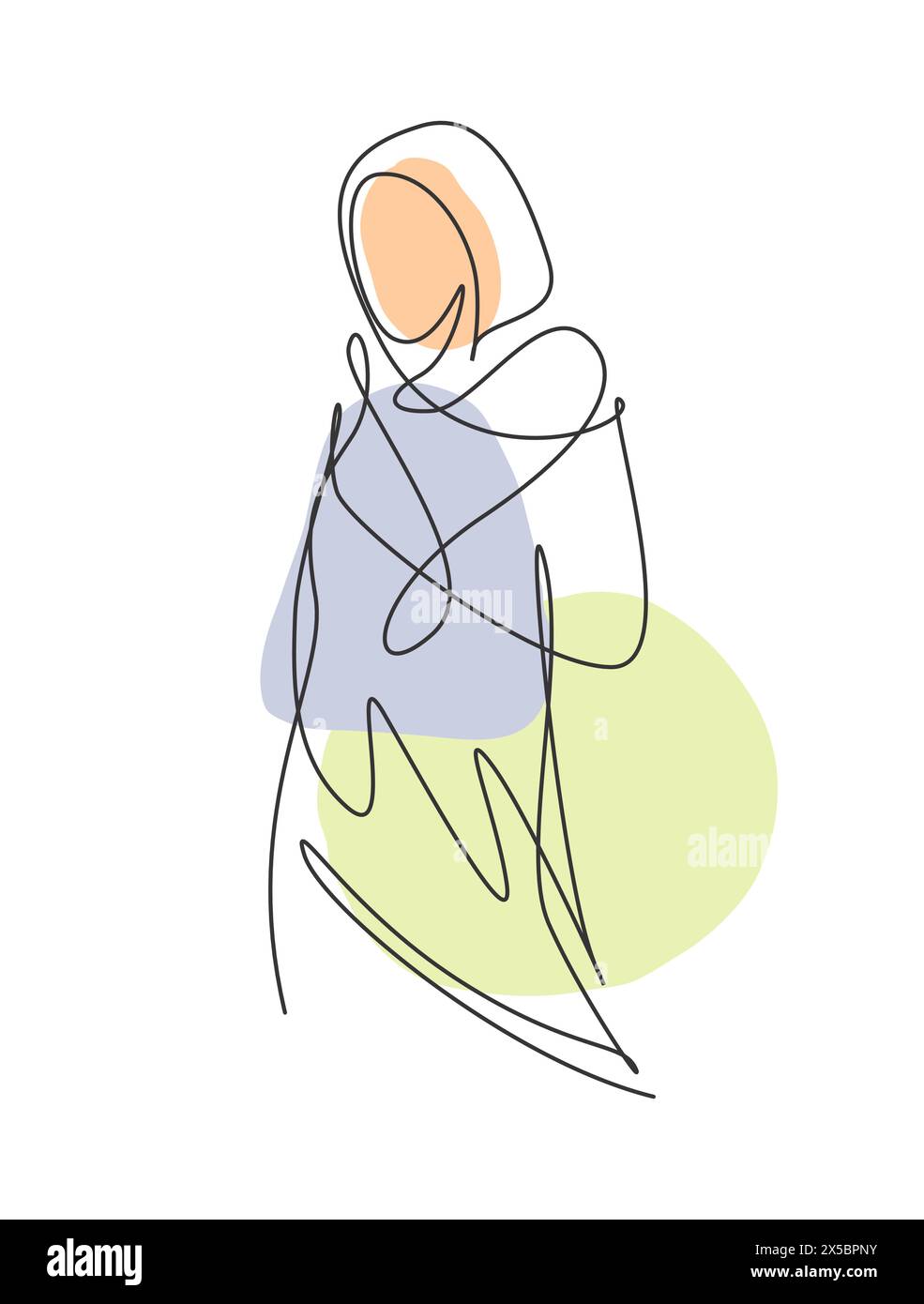 One continuous line drawing beauty woman feminine face abstract ...