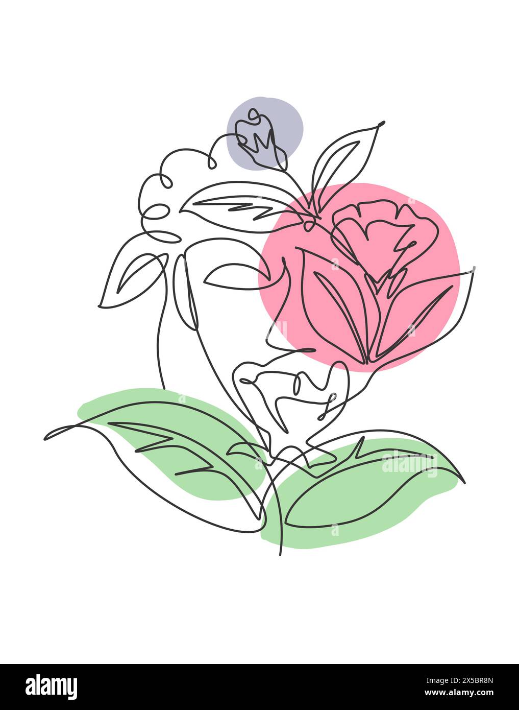 One continuous line drawing minimalist beauty nature cosmetic hairstyle ...