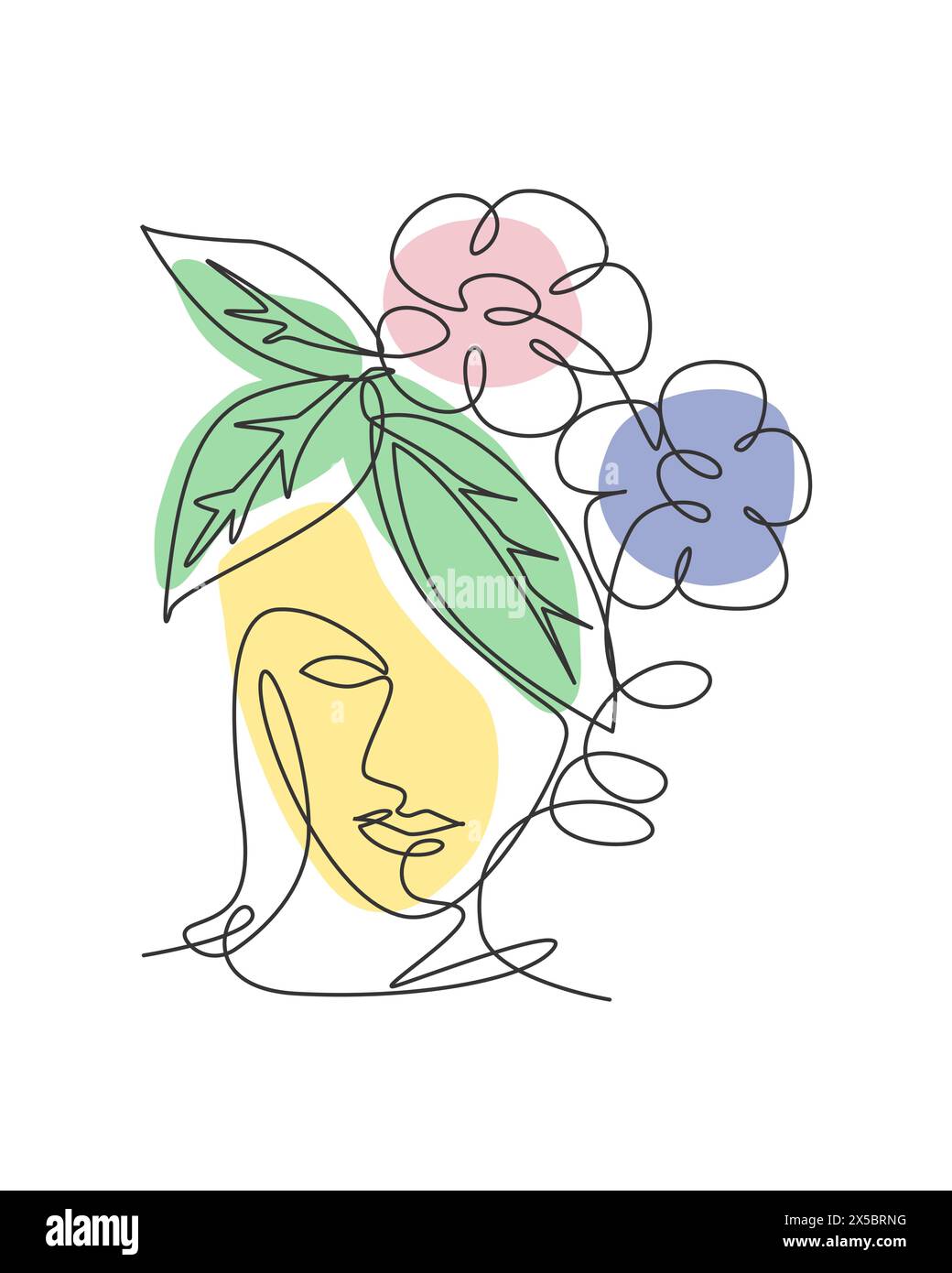 Woman in nature head Cut Out Stock Images & Pictures - Alamy