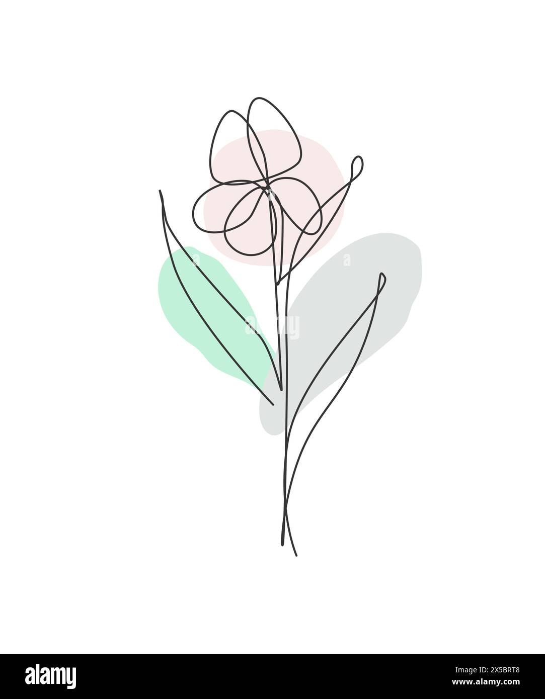 Single continuous line drawing minimalist beauty jasmine flower. Floral ...