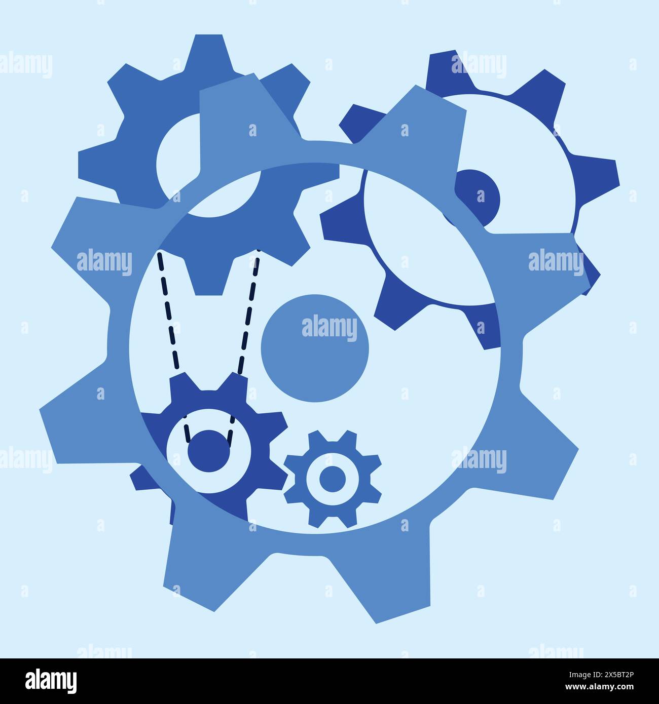 service and maintenance setting illustration. Setting repair gears cog ...