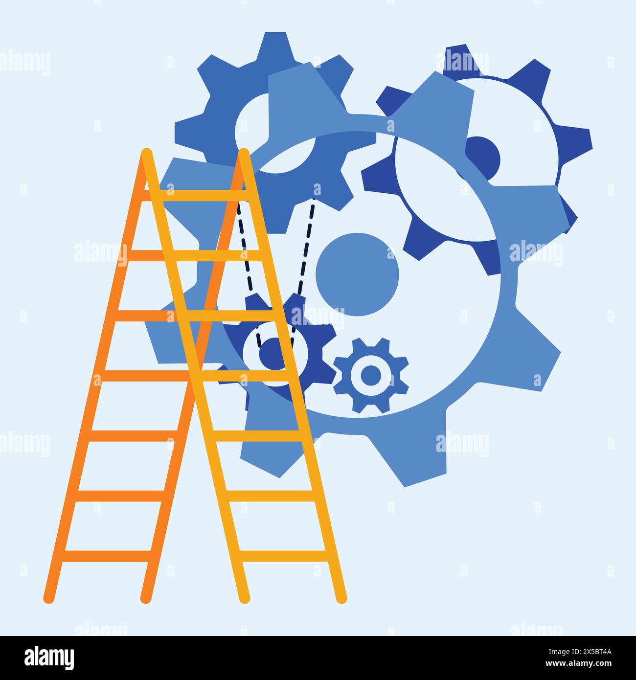service and maintenance setting illustration. Setting repair gears cog ...