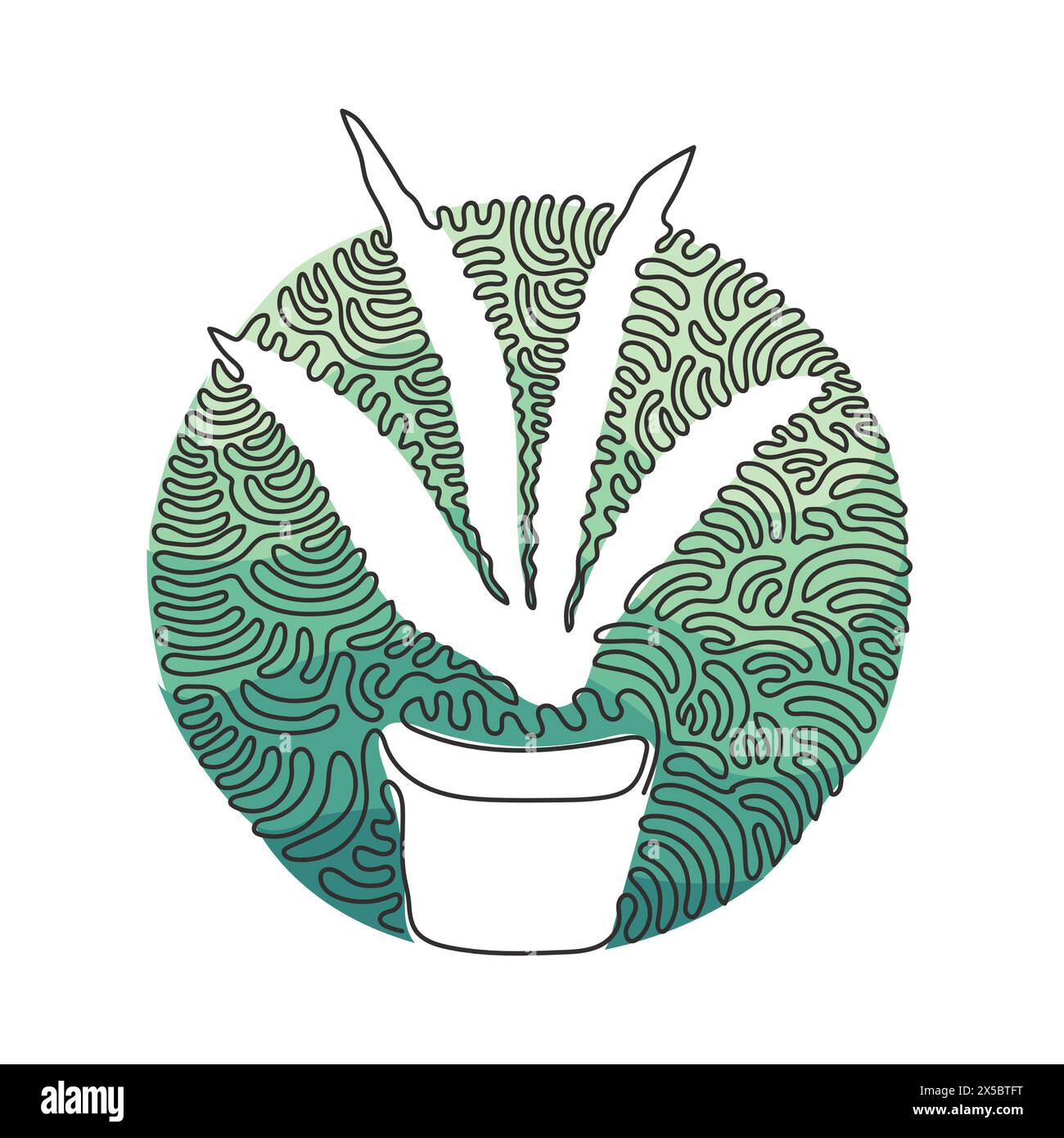 Single one line drawing potted snake plant for home decor logo identity ...