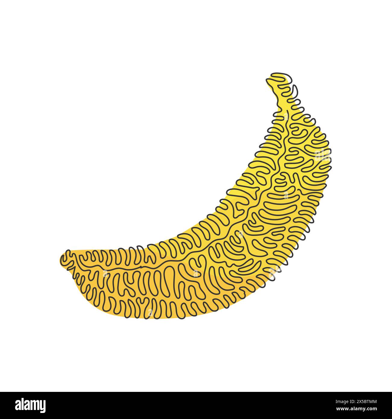 Single Continuous Line Drawing Whole Healthy Organic Banana For Orchard