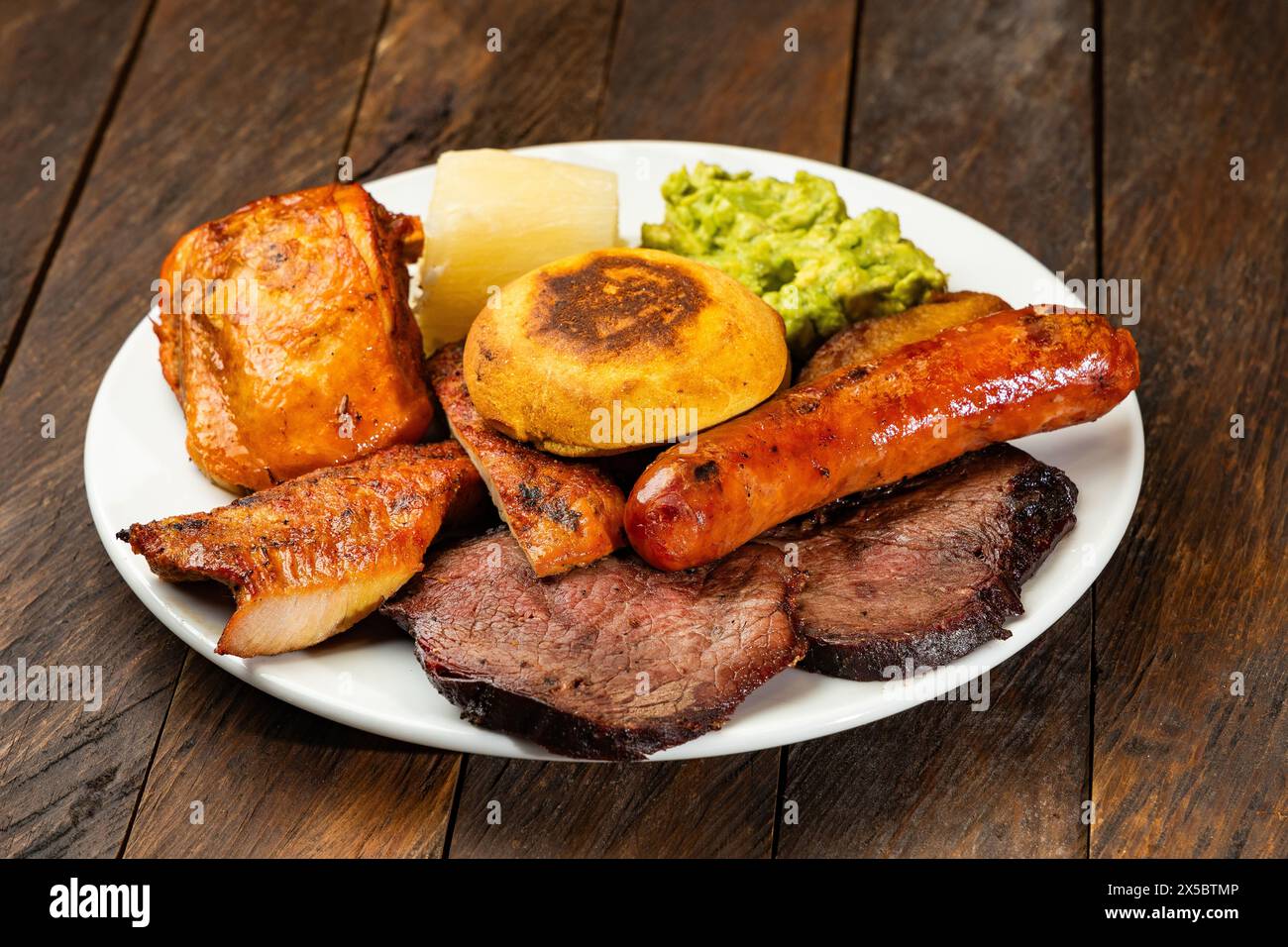 fried or chopped - Veal, chicken, beef, chorizo, yuca and arepa ...