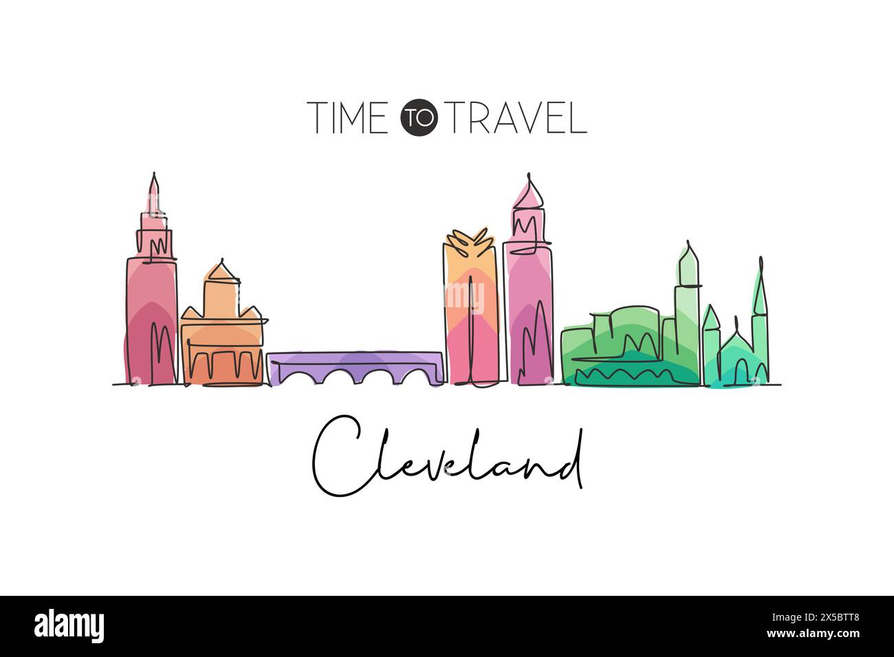 Downtown cleveland city skyline in Cut Out Stock Images & Pictures - Alamy