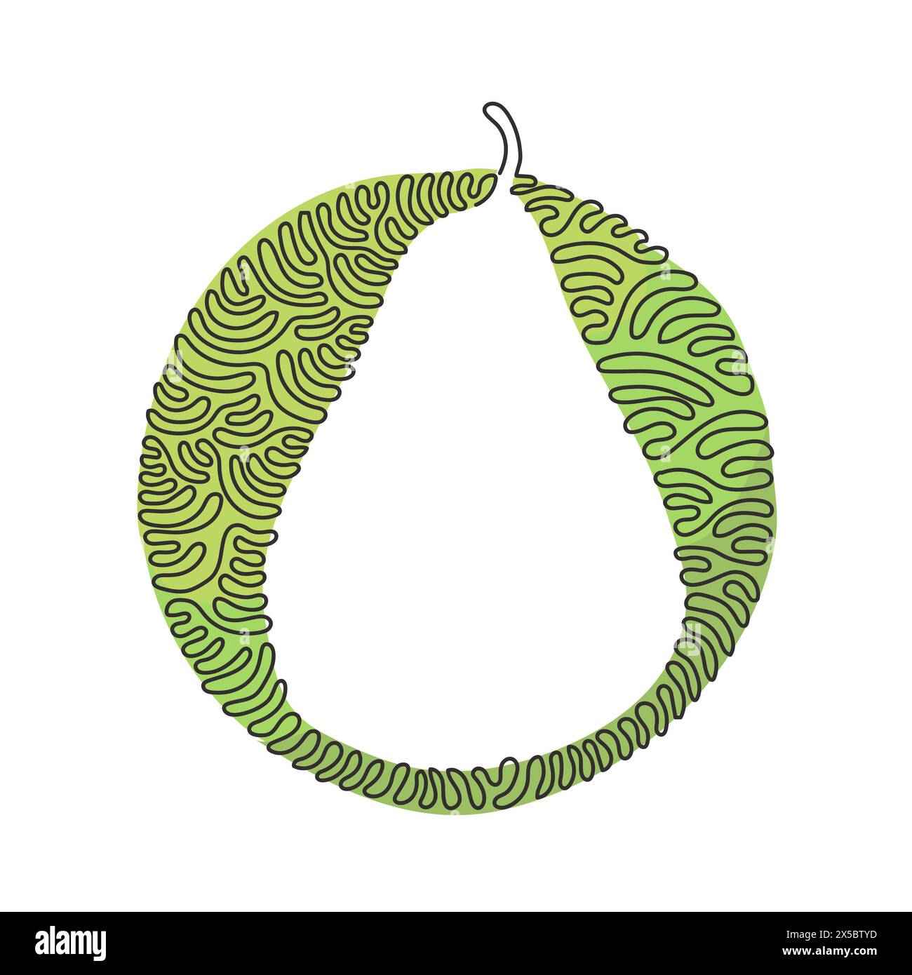 Single one line drawing whole healthy organic pear for orchard logo ...