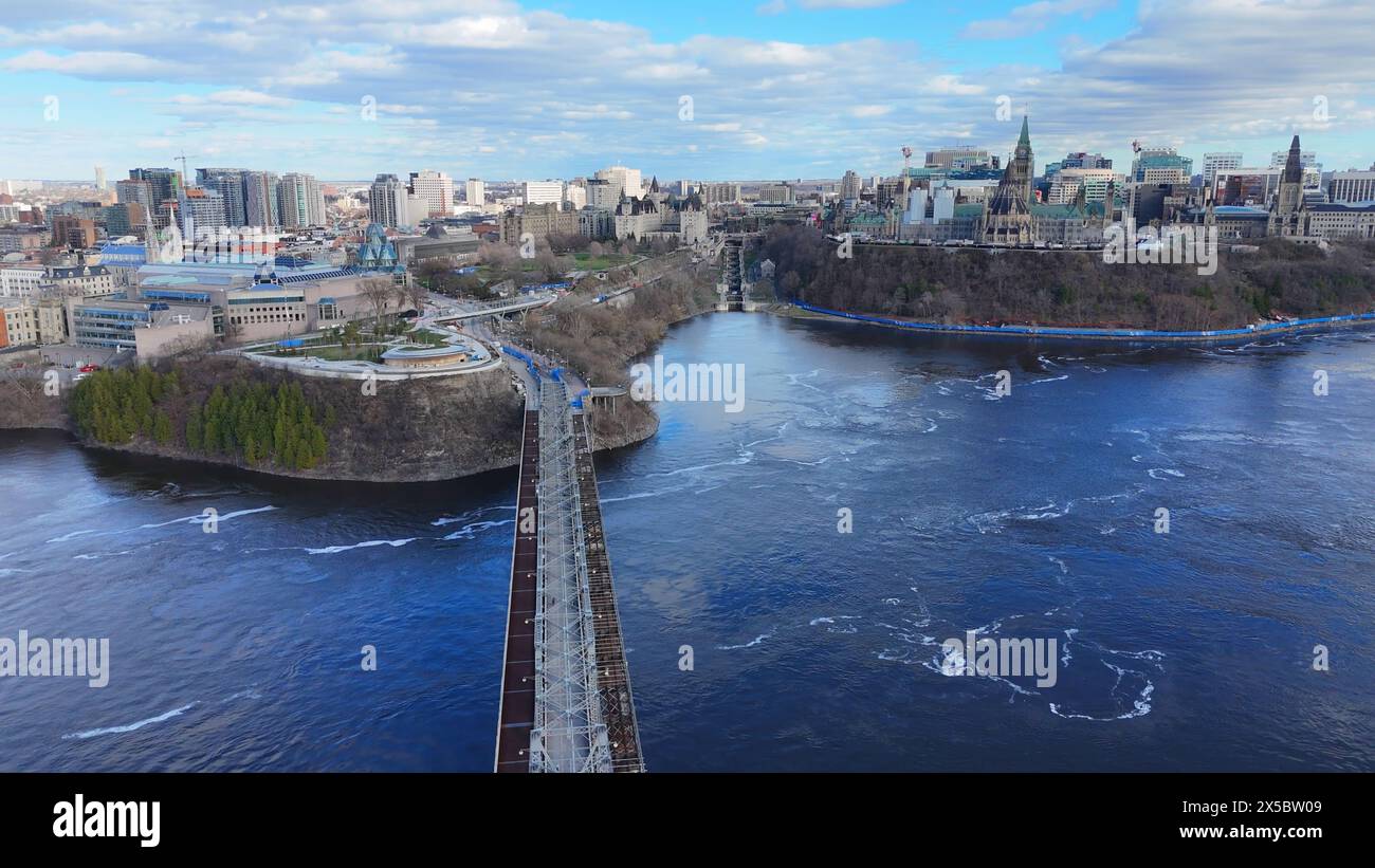 Aerial view over the skyline of Ottawa the capital of Canada - OTTAWA ...
