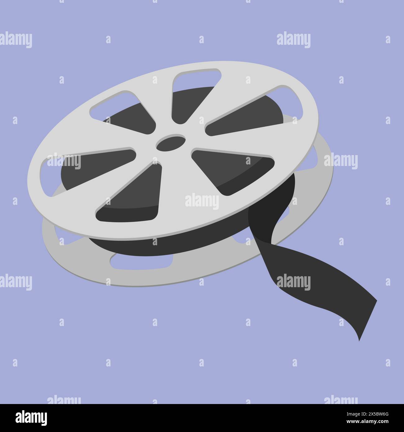 Movie film reel icon vector. Movie film reel strip vintage illustration vector illustration ...