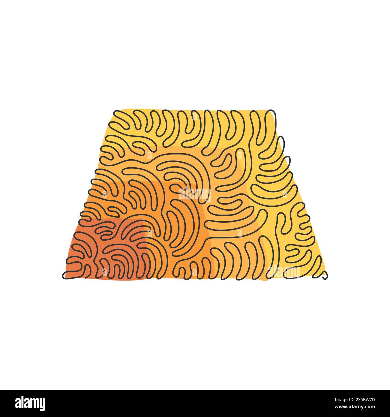 Single continuous line drawing geometric shapes, trapezoid icon. Simple ...