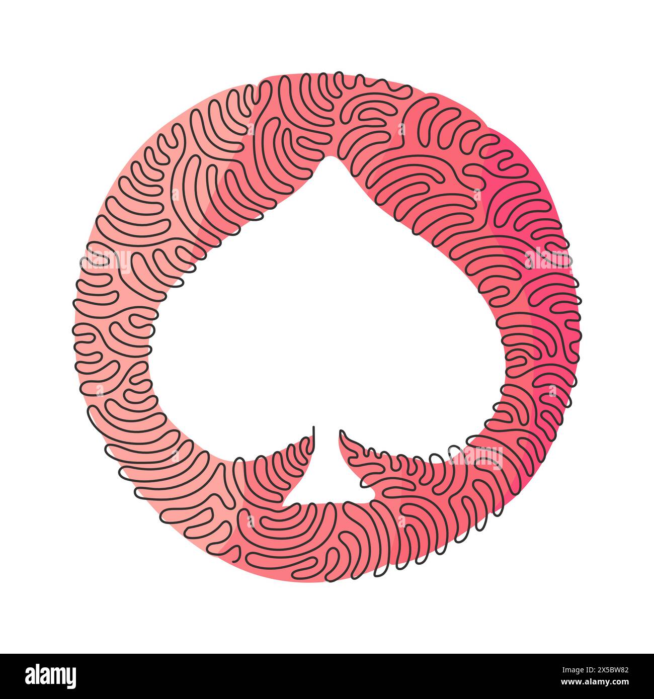 Single one line drawing poker playing cards suit spades design shape ...