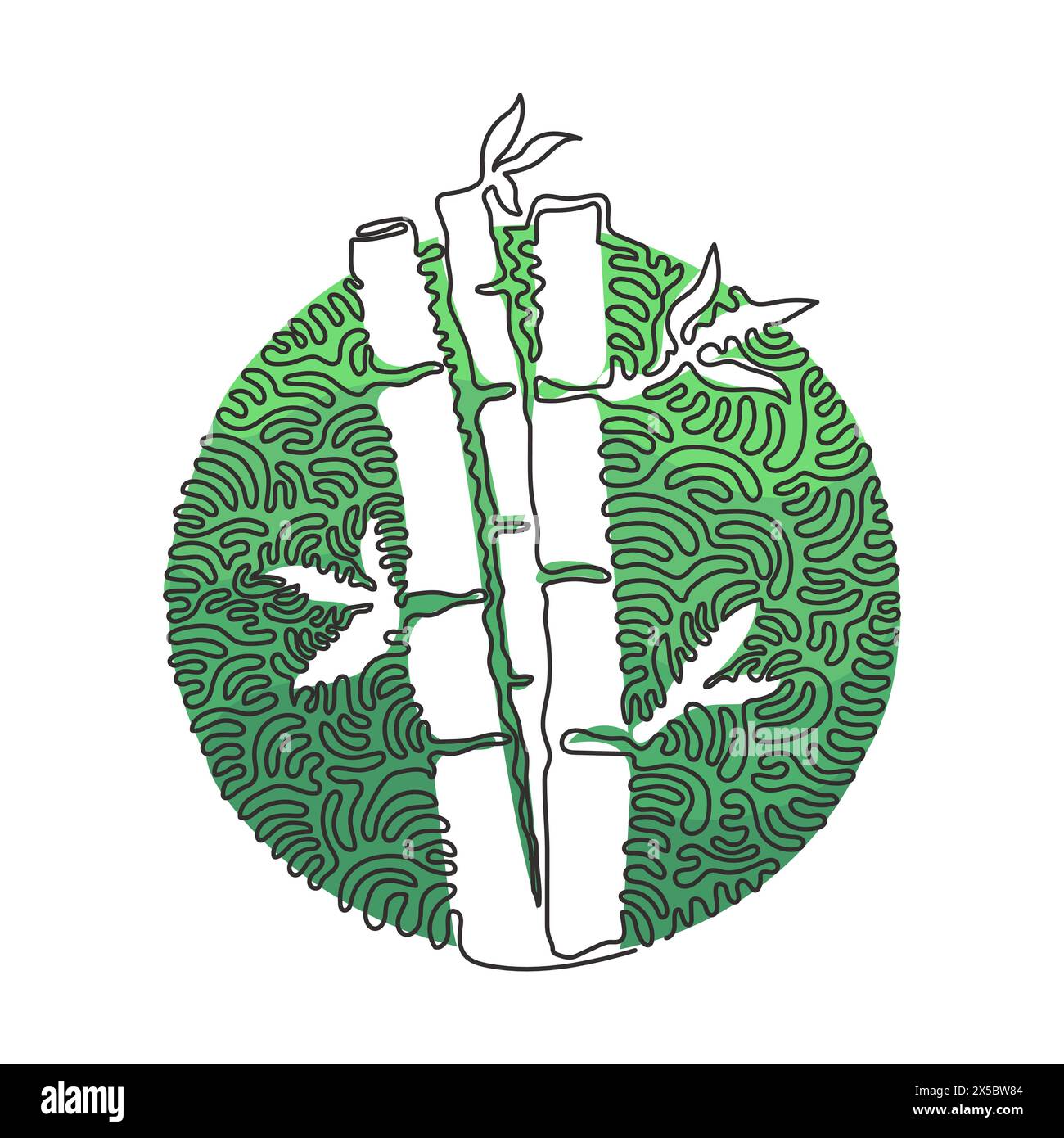 Continuous one line drawing bamboo trees for plantation logo. Fresh ...