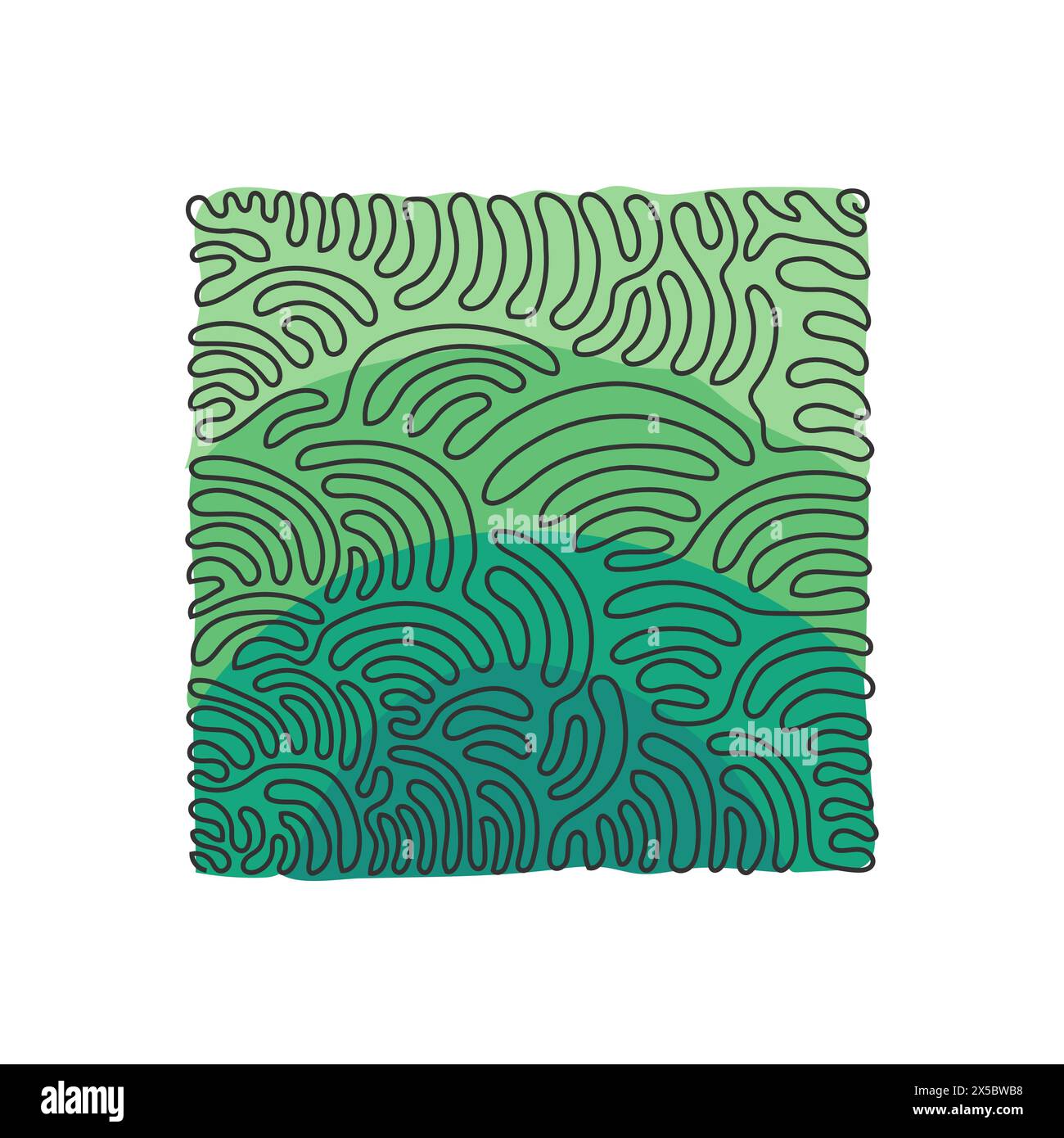 Continuous one line drawing vector hand drawn single square, blank ...