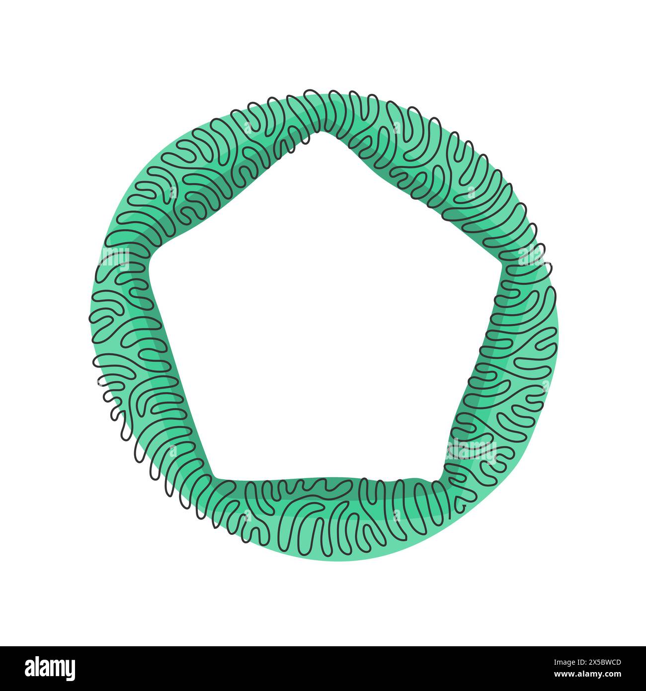 Single one line drawing geometric shapes, pentagon icon. Simple line ...