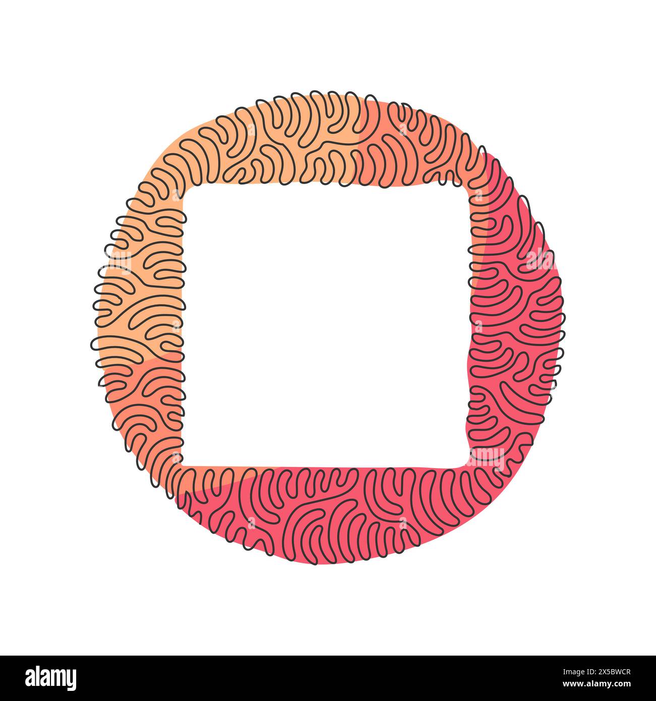 Single one line drawing single square vector hand drawn, blank drawing ...