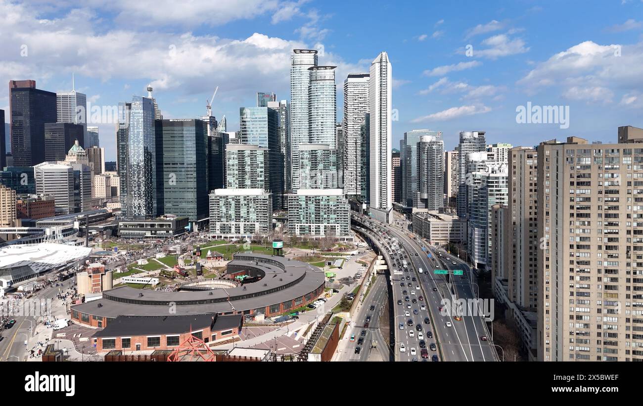 The high-rise office buildings in Toronto Canada aerial view - TORONTO ...