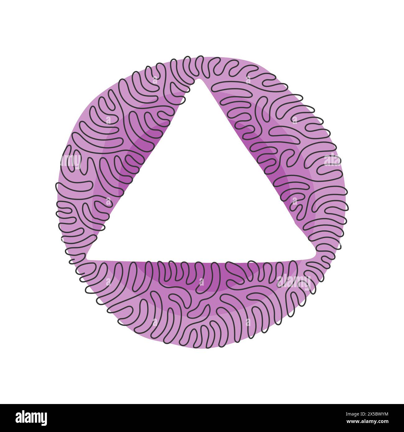 Single continuous line drawing triangle icon. Flat style. Triangle logo ...