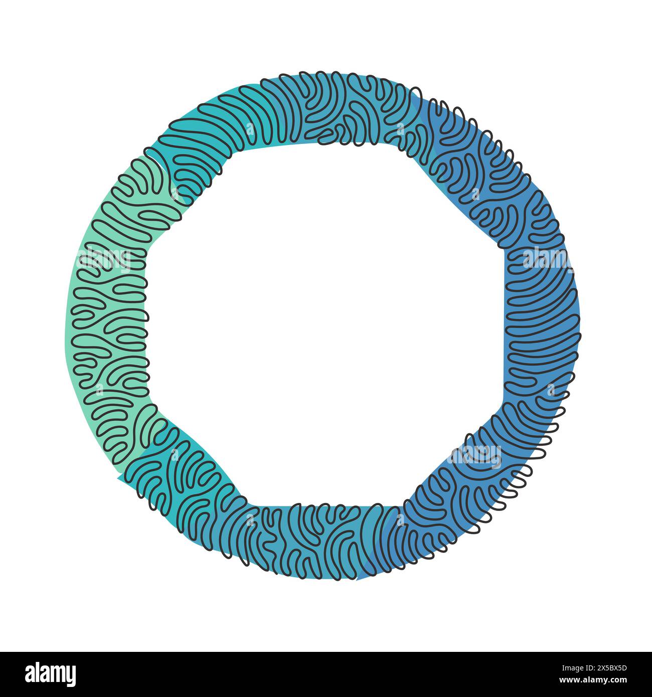 Continuous one line drawing hand drawn octagon, blank drawing frame ...