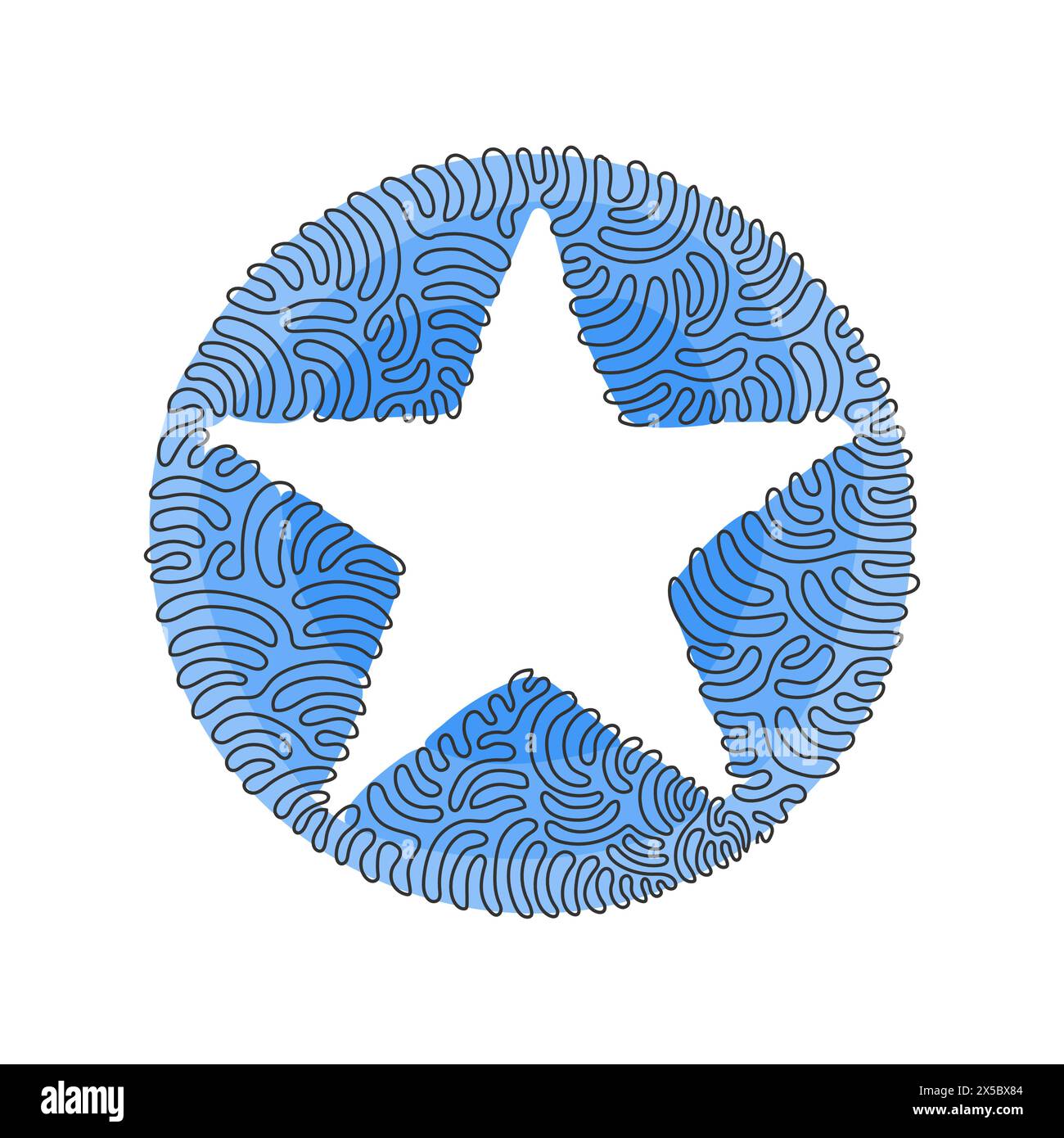 Single continuous line drawing geometric shapes, star icon. Simple line, outline vector 3d ...