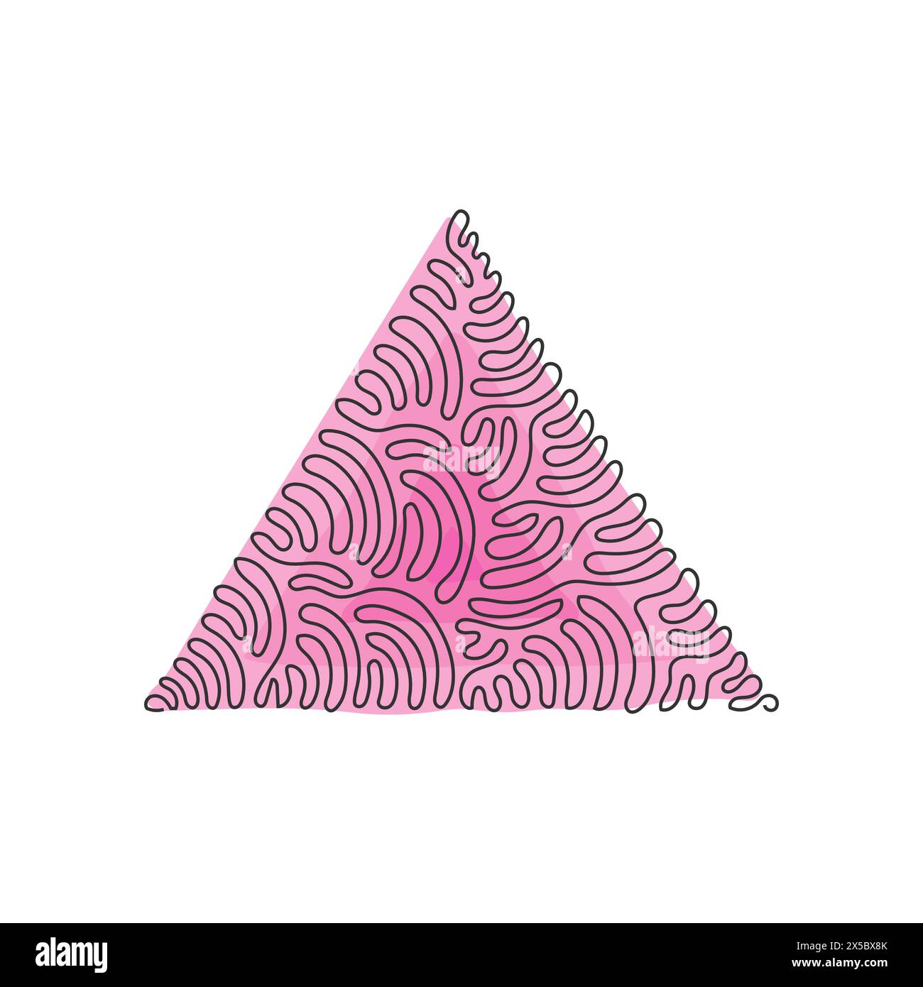 Single one line drawing triangle icon on white background. Flat style ...