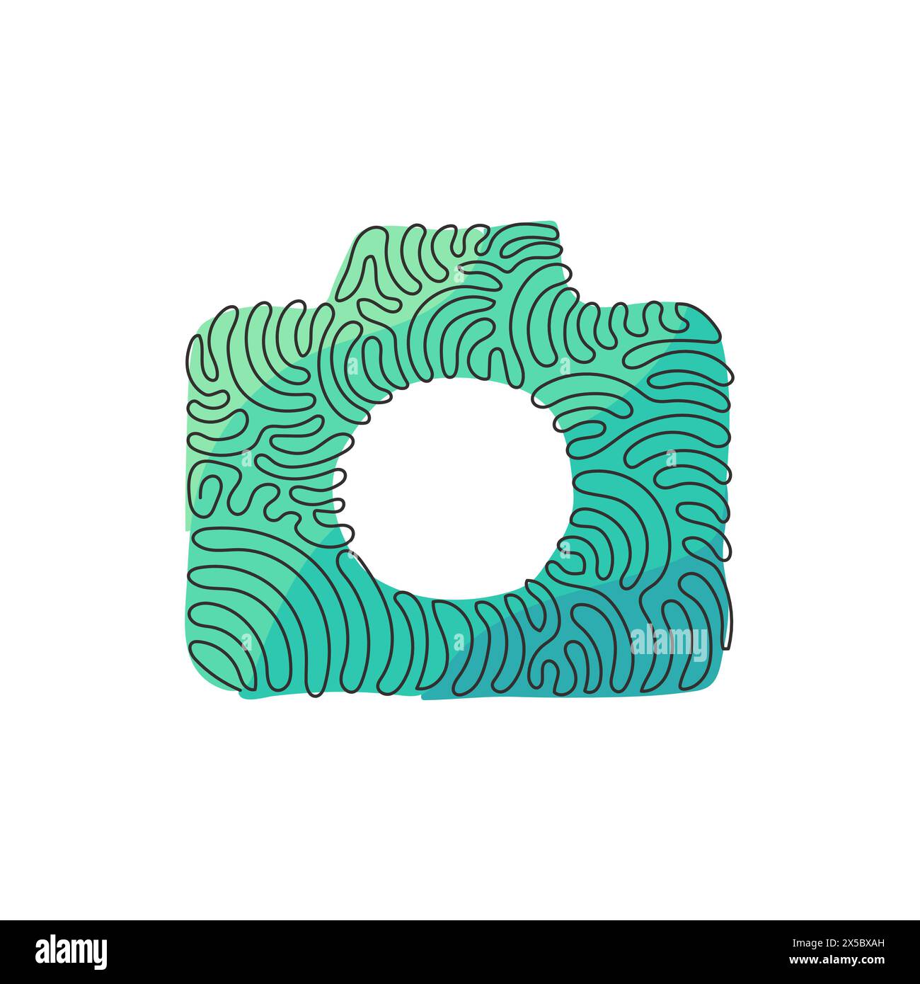 Single one line drawing camera linear icon, simple digital device flat ...