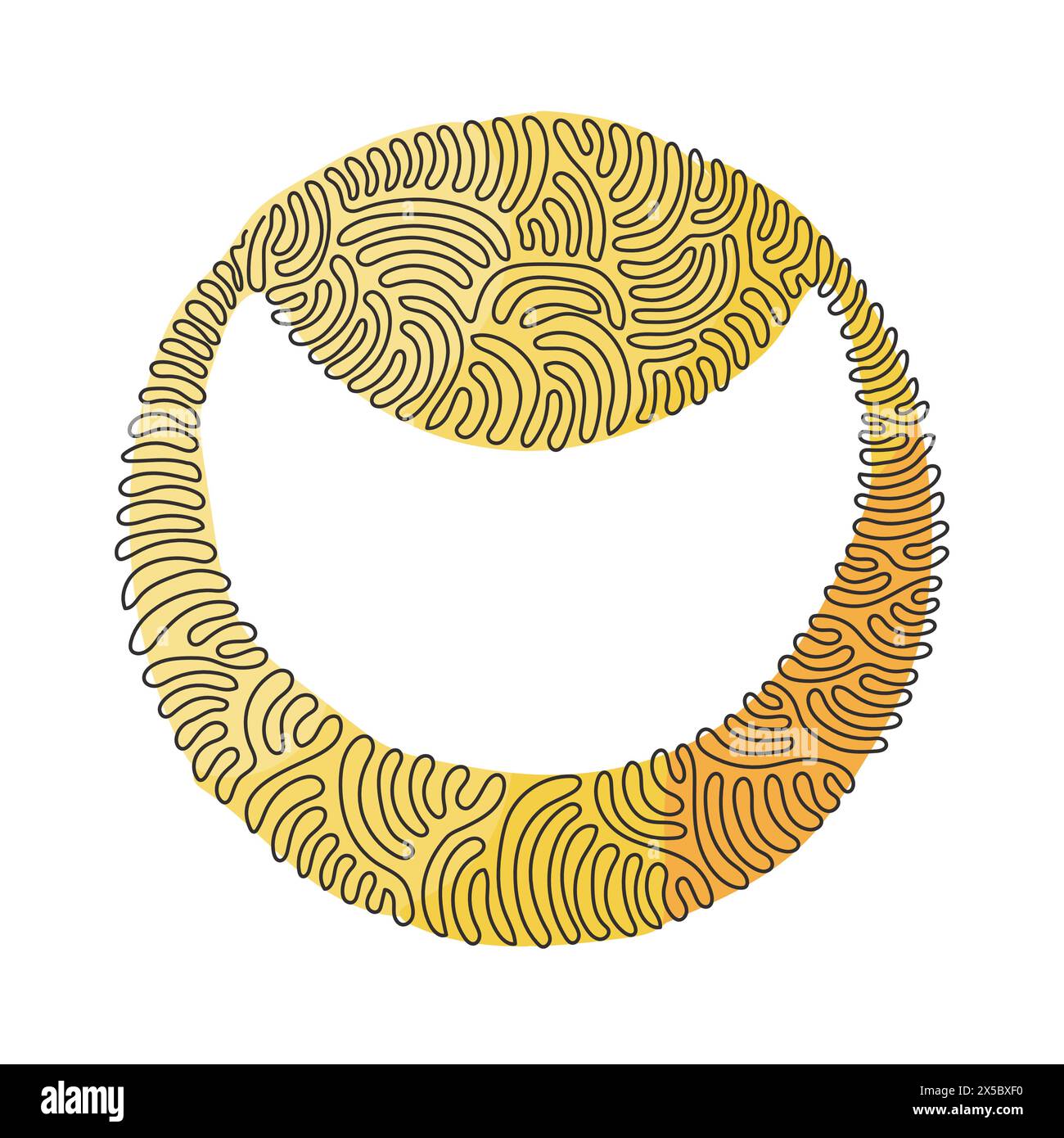 Continuous one line drawing flat design crescent badge icon. Black ...