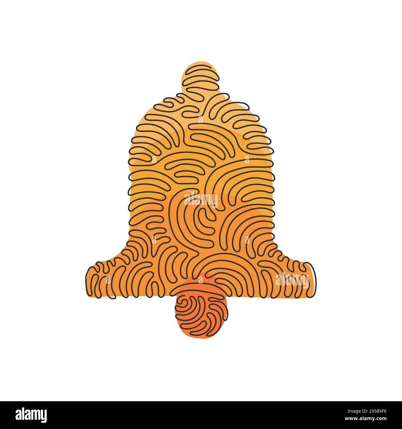 Continuous one line drawing bell icon isolated. Notification symbol ...