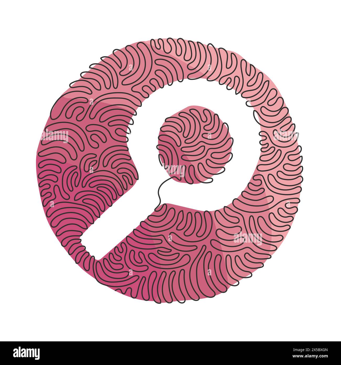 Continuous one line drawing magnifying glass or search icon. Flat ...