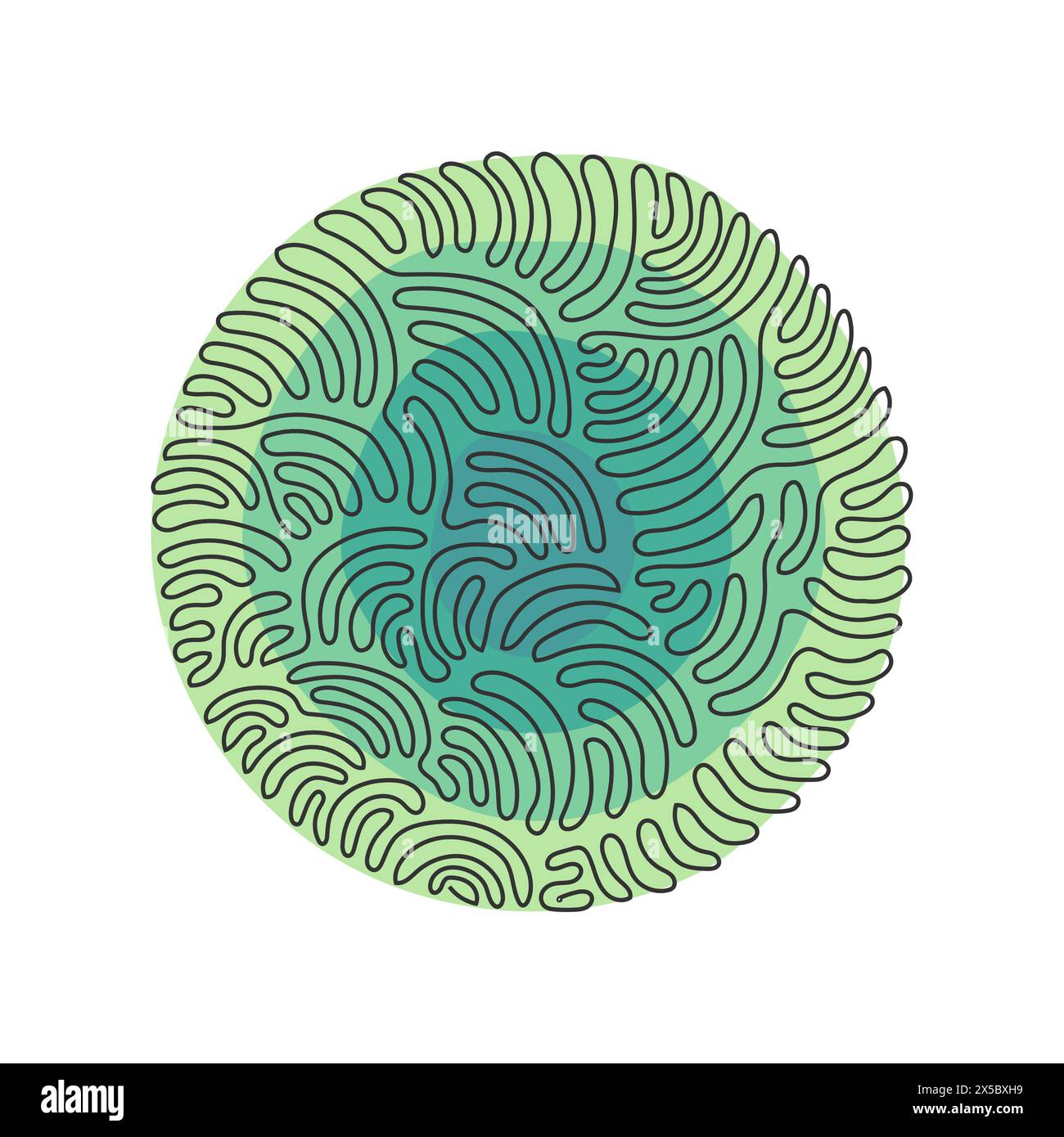 Continuous one line drawing flat design circle icon. Black geometric ...