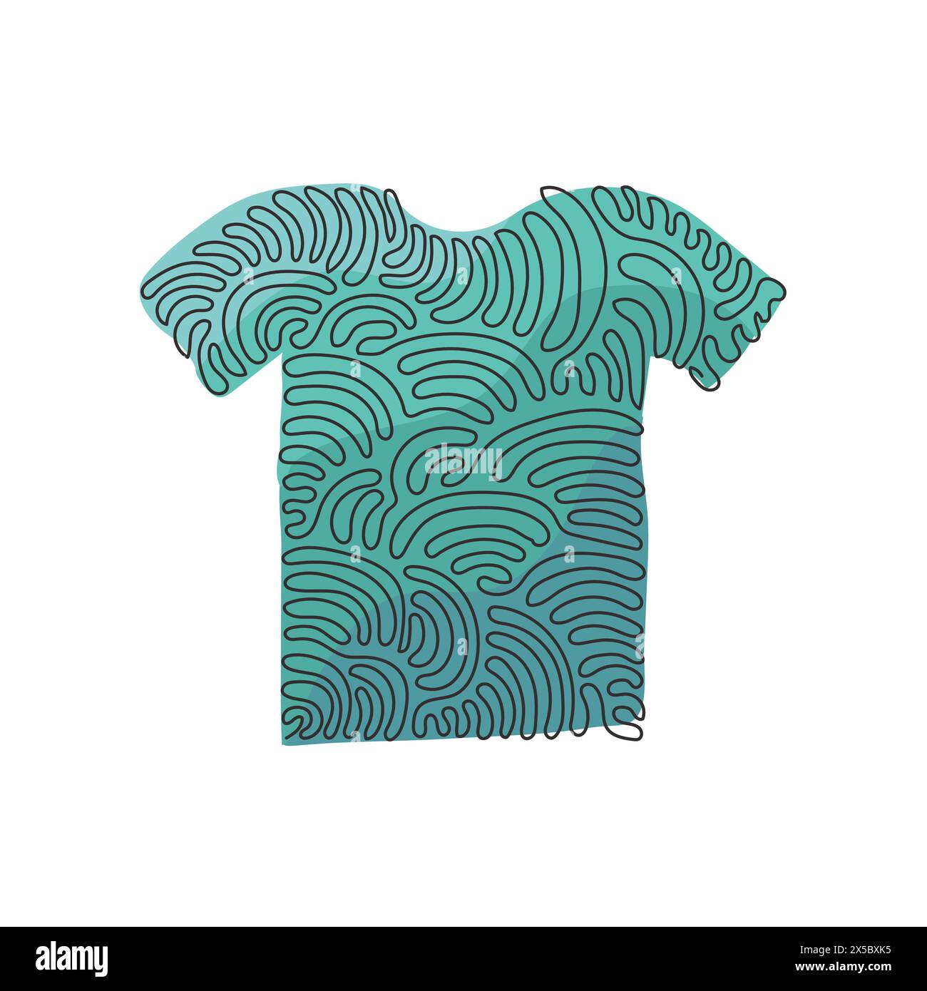 Single continuous line drawing t-shirt vector clothes icon or sign in ...