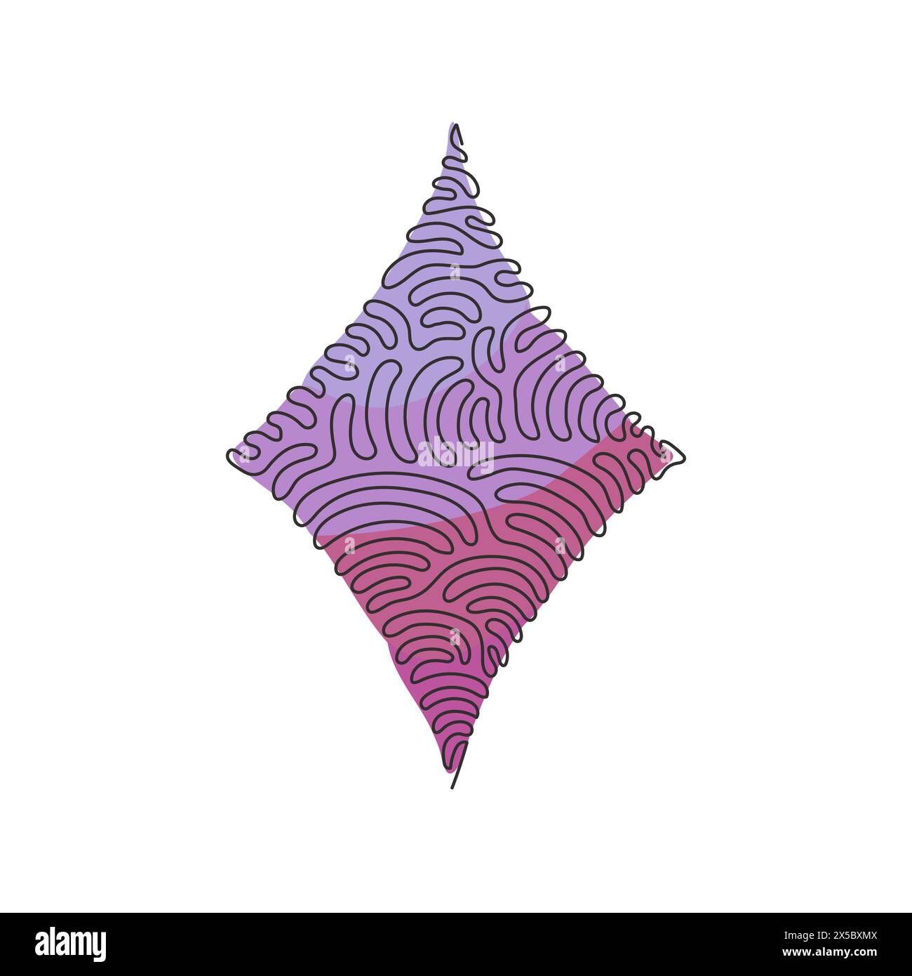 Continuous one line drawing rhombus icon. Flat style. Rhombus logo icon ...