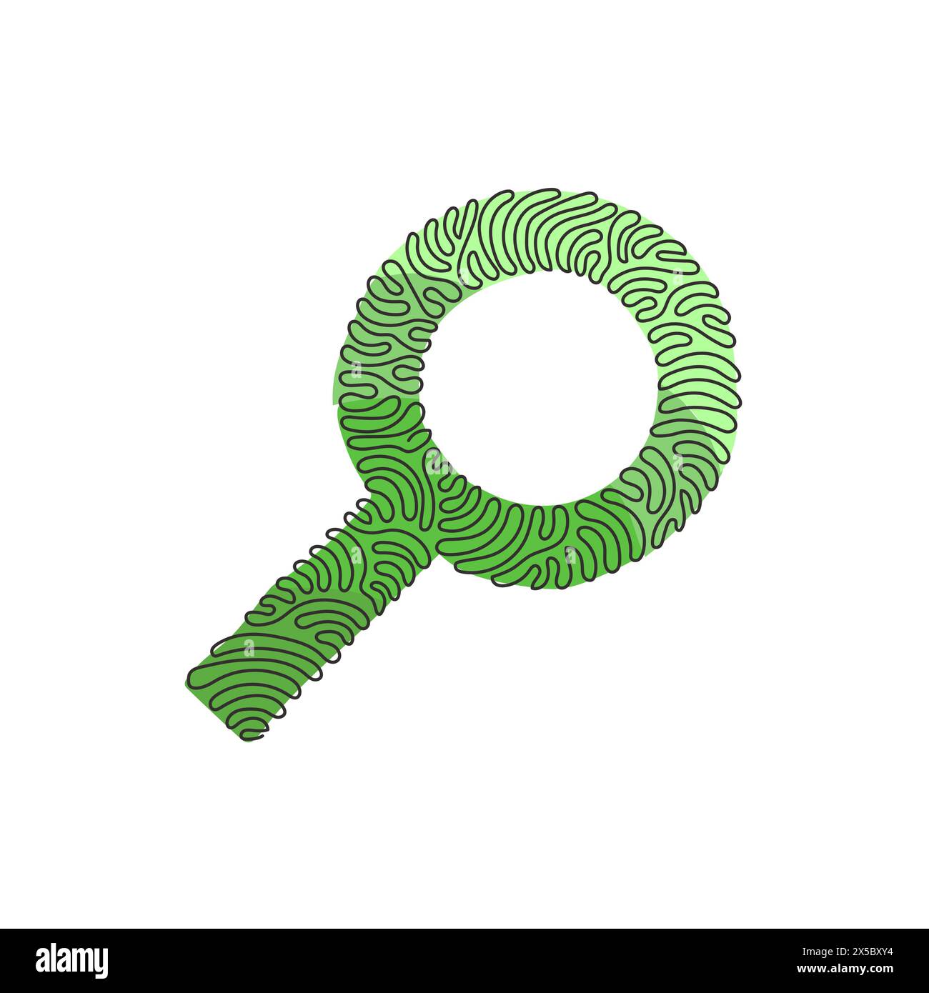 Continuous one line drawing magnifying glass or search icon. Flat ...