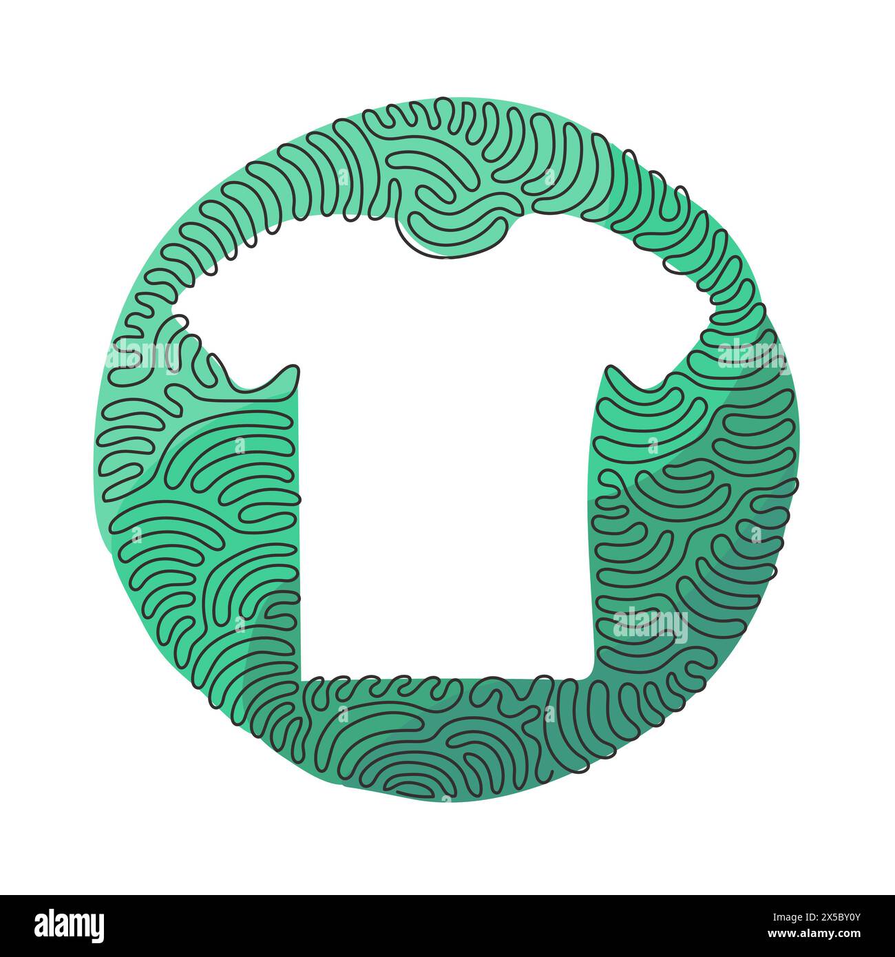 Single one line drawing t-shirt clothes icon or sign in thin line ...