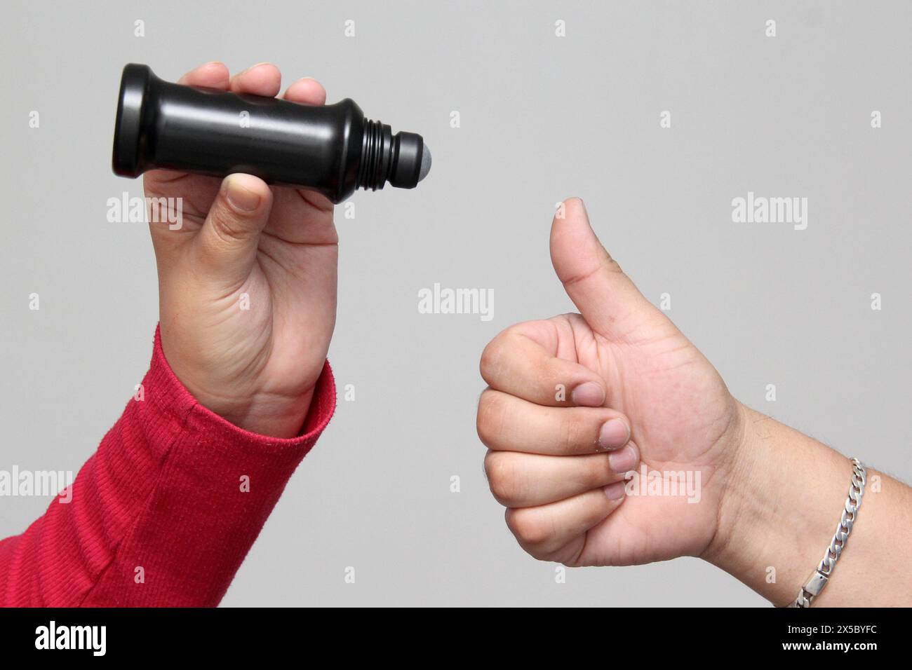 Election day in the country, the thumb of the hand is inked with ...