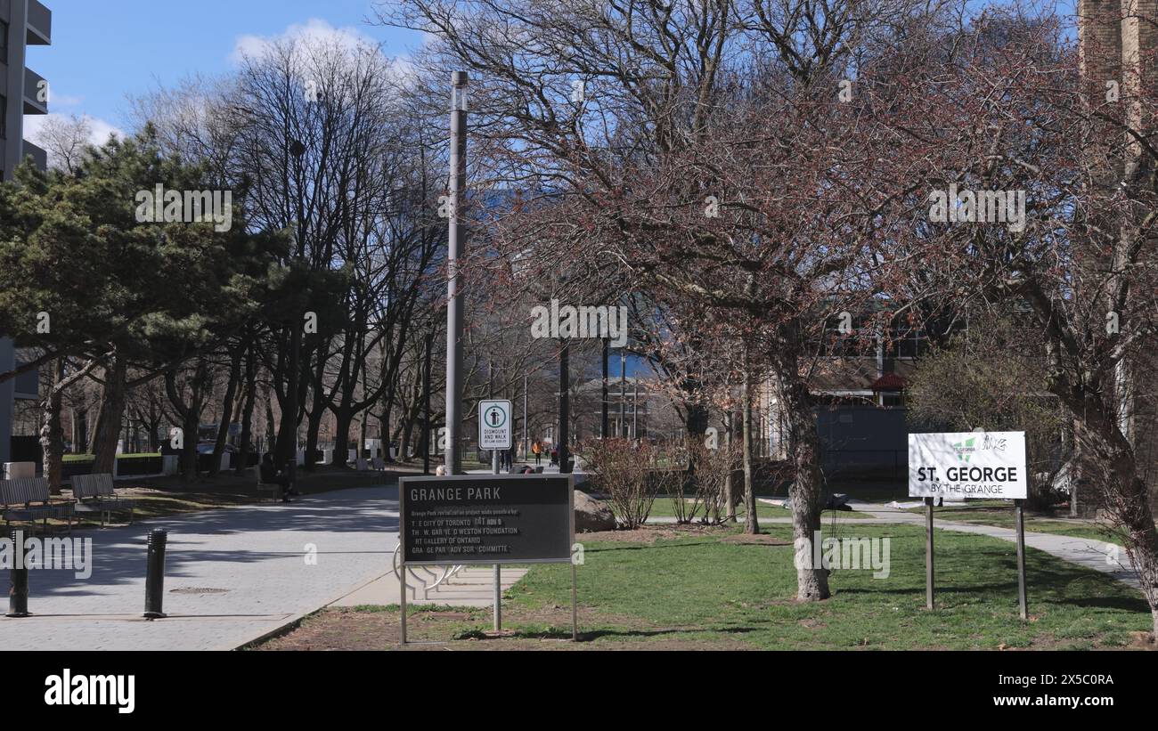 Grange Park in the city of Toronto Canada - TORONTO, CANADA - APRIL 15 ...