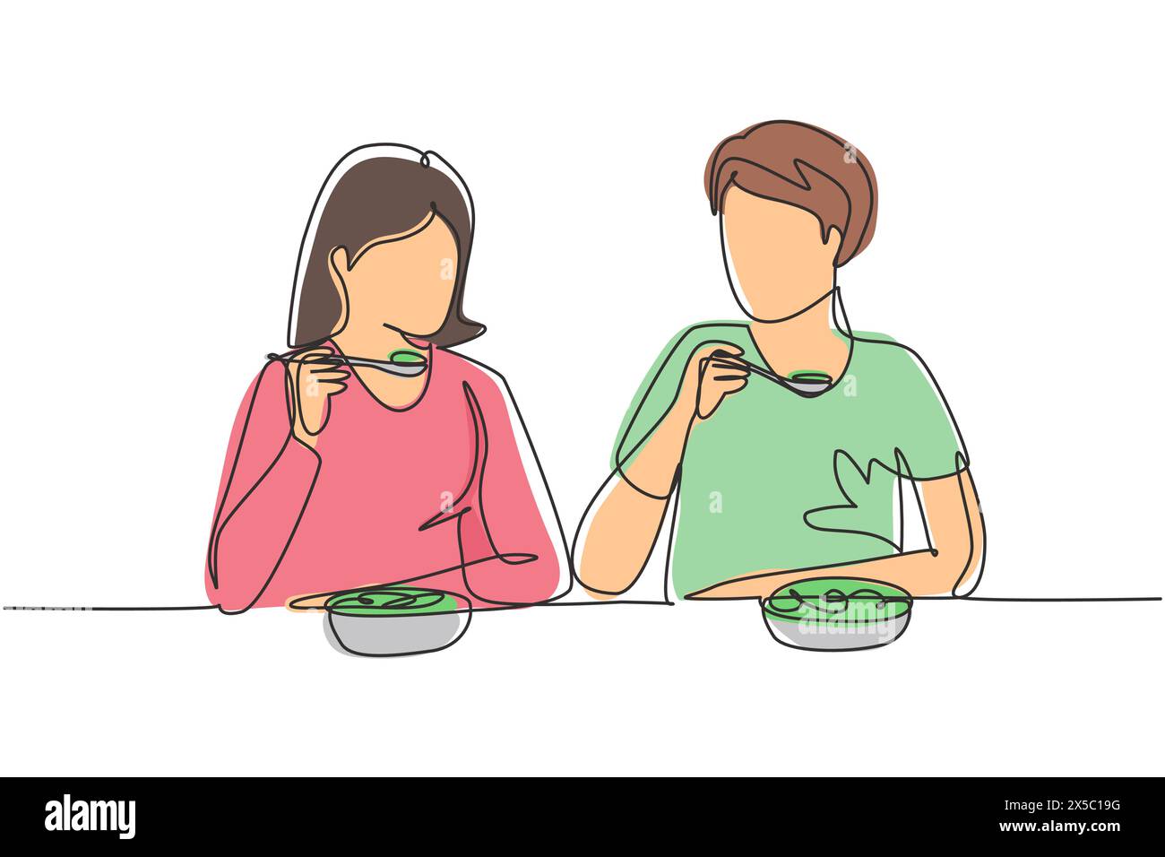 Having lunch together Stock Vector Images - Alamy