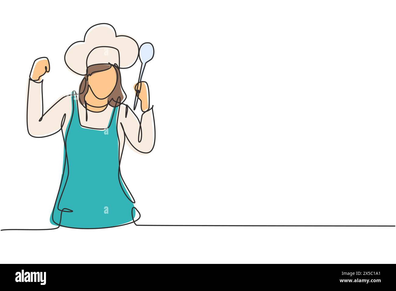 Woman wearing cooking apron Stock Vector Images - Alamy