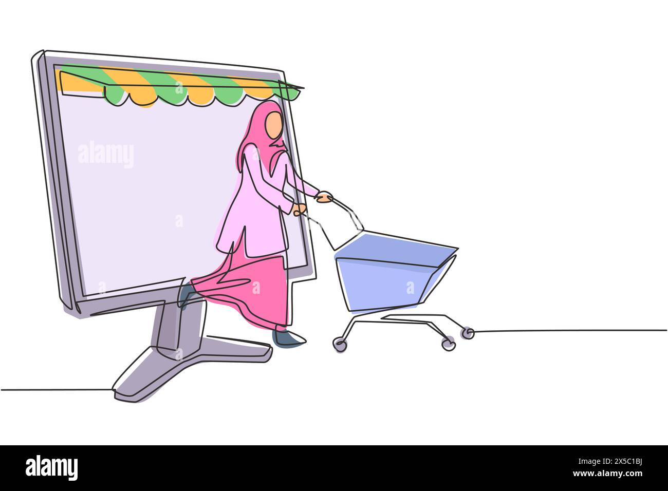 Shopping cart coming out Stock Vector Images - Alamy