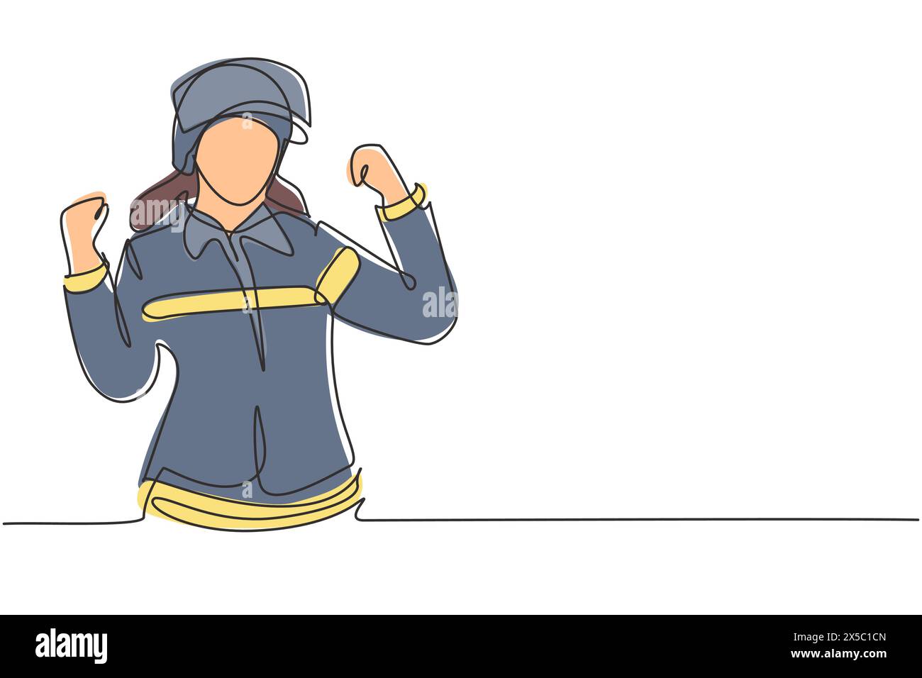 Female worker wearing uniform helmet Stock Vector Images - Alamy