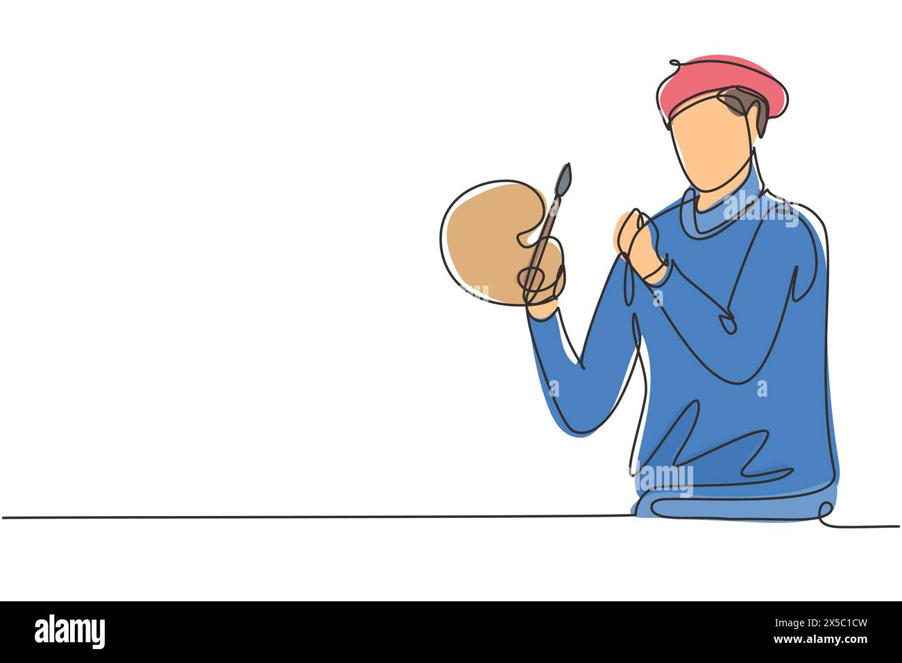 Artist drawing in gallery Stock Vector Images - Alamy